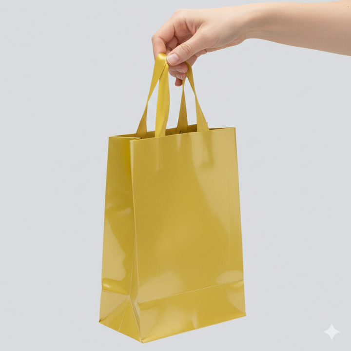 Bolsa De Papel Brillante Extra Grande Con Listón Dorado 2915.GD - Cajas ...