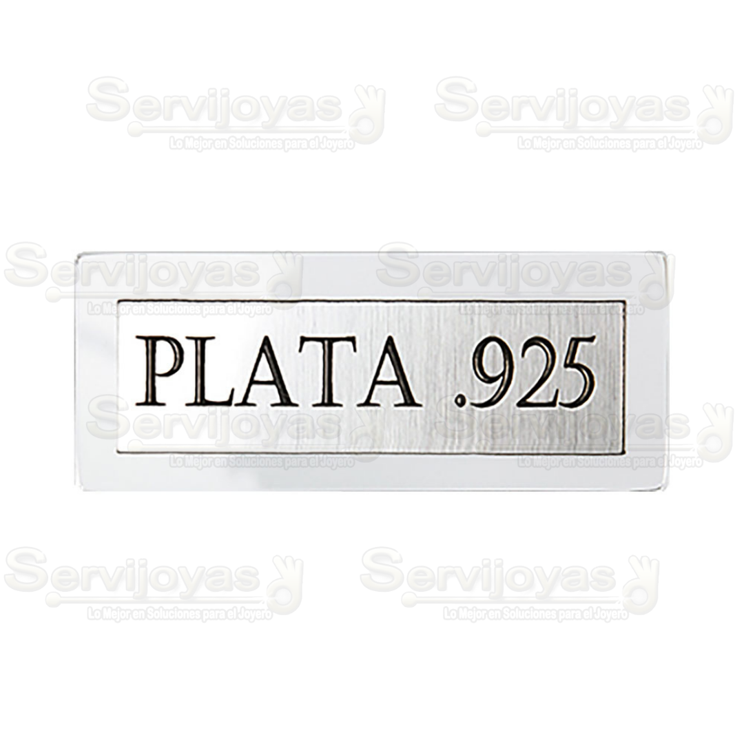 Letrero Plata 925 5566 - Cajas para joyería mayoreo y exhibidores de ...